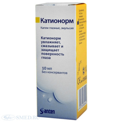 Глазные капли с дозатором Катионорм для облегчения, устранения ...